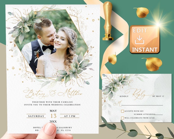Wedding Invitation With Photo Photo Wedding Invitation - Etsy