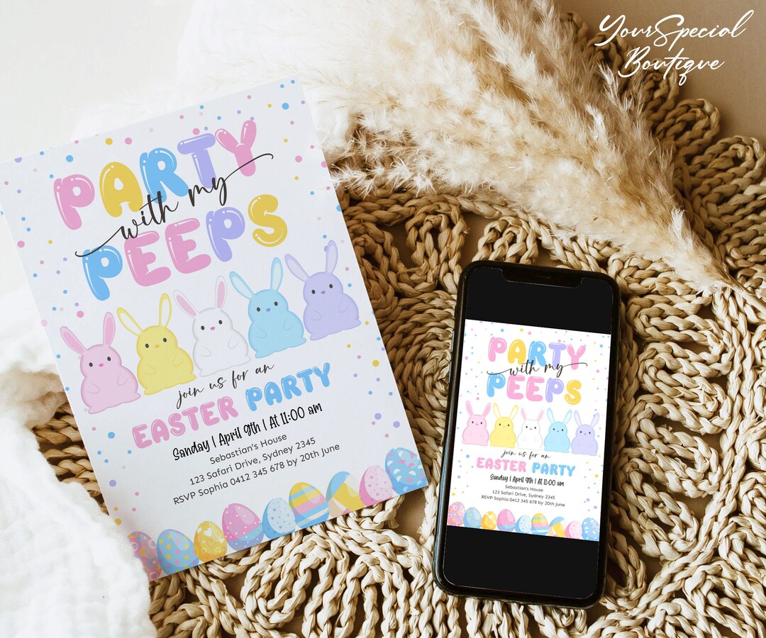 Editable Easter Party Invitation, Easter Invite Editable, Easter ...