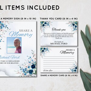 Share a Memory Sign & Cards, Photo Share A Memory Set Template ...