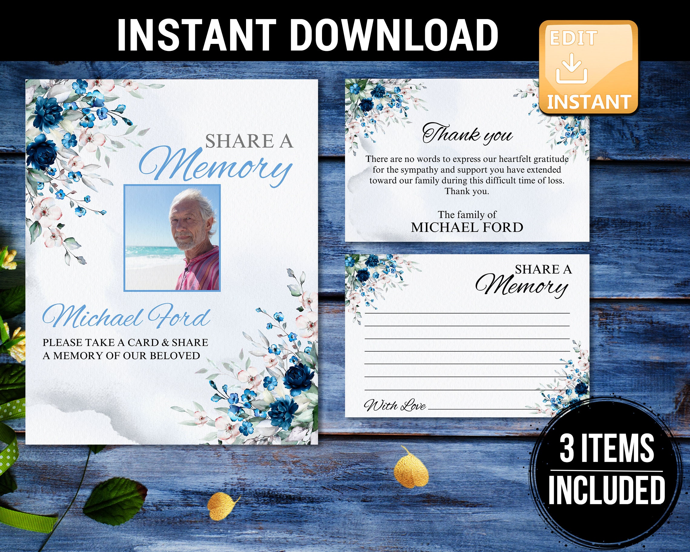 Share a Memory Sign & Cards Photo Share A Memory Set - Etsy