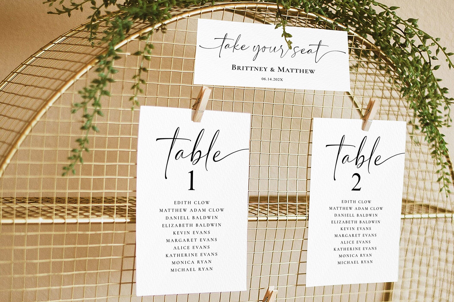 Modern Wedding Seating Chart Card Template Minimalist Seating - Etsy