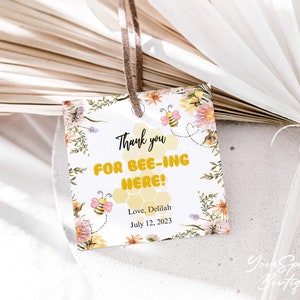 Bee Favour Tags, Bee Birthday Thank You Tags, 1st Bee Day Favor Tag ...