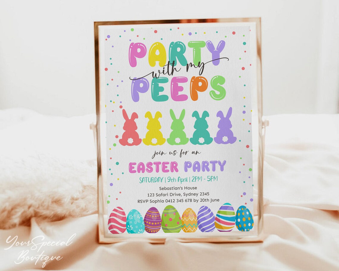 Editable Easter Party Invitation - INSTANT DOWNLOAD - DIY - Easter ...