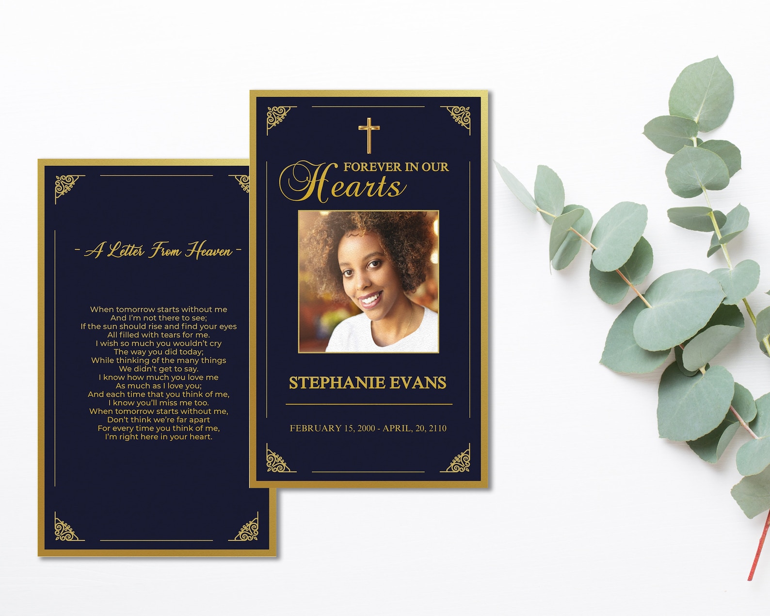 Funeral Memorial Prayer Cards With Photocustom Personalized - Etsy