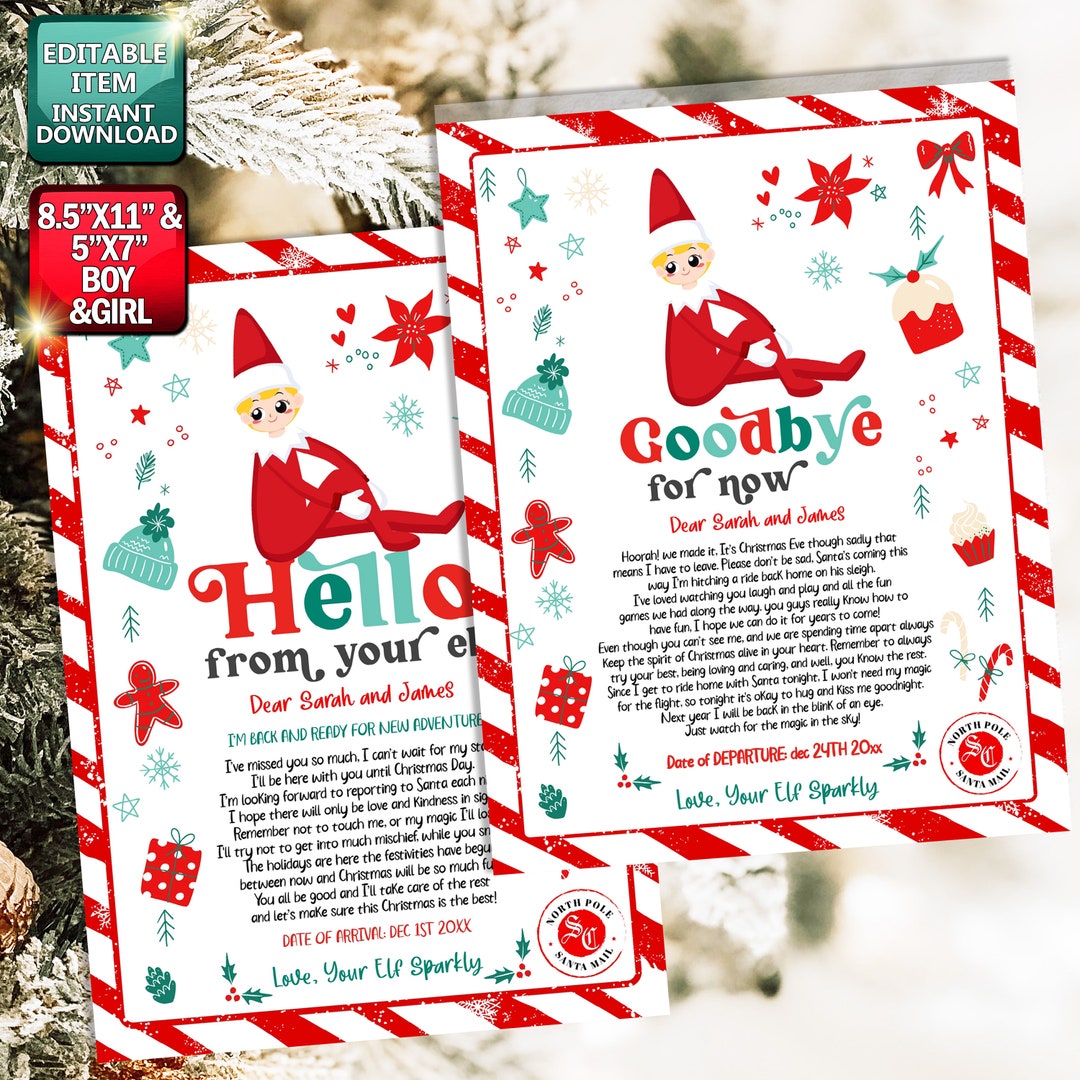 EDITABLE Elf Hello Letter, Greetings From Elf, Elf I'm Back Elf Arrival ...
