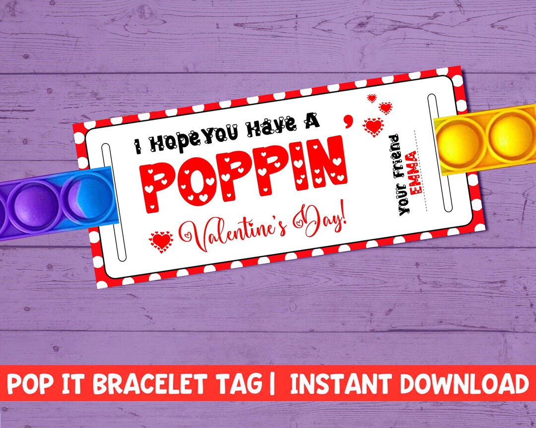 Pop It Valentine Cards, Classroom Valentines, Printable Valentines Day ...