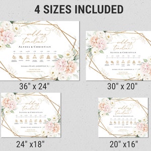 Wedding Timeline Pink Sign, Custom Wedding Sign, Blush Sign Wedding ...