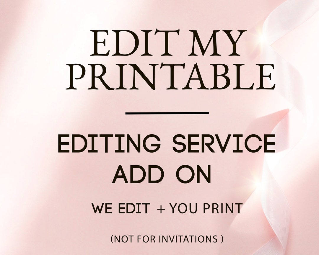 Edit Printables ADD ON SERVICE | We Personalize + You Print | Editable ...