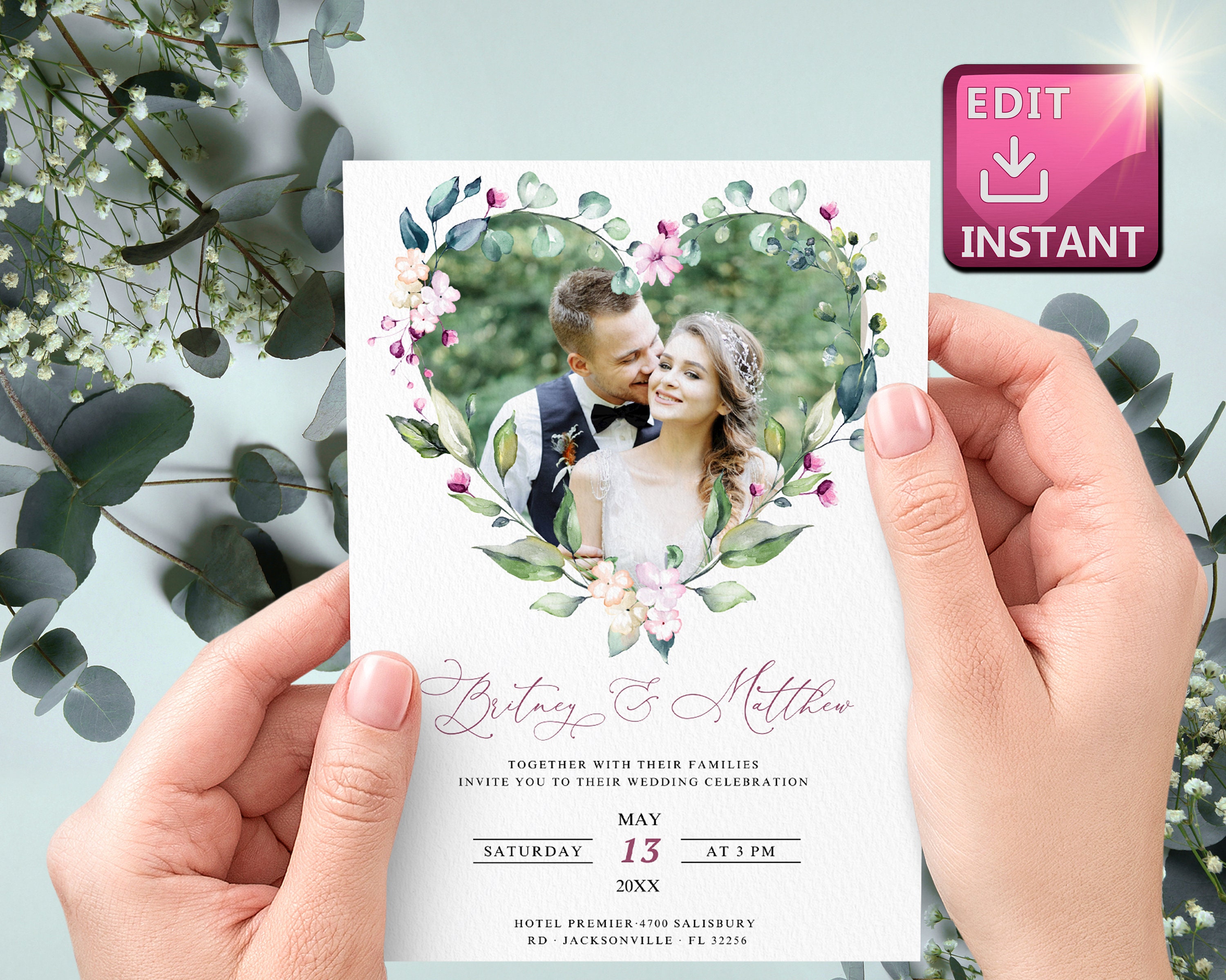 Picture Wedding Invitation Photo Wedding Invitation Template | Etsy
