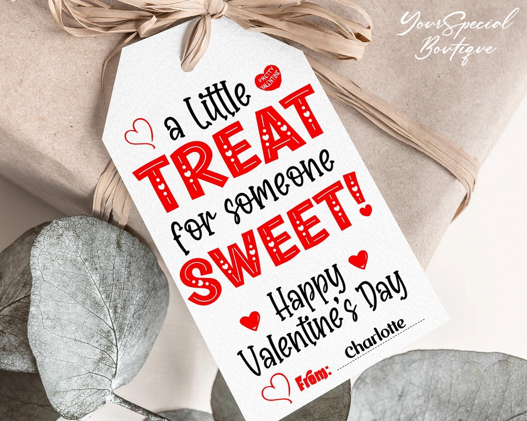 Valentine's Day Tag, Sweet Treat, Valentine Gift Label, Kids School ...