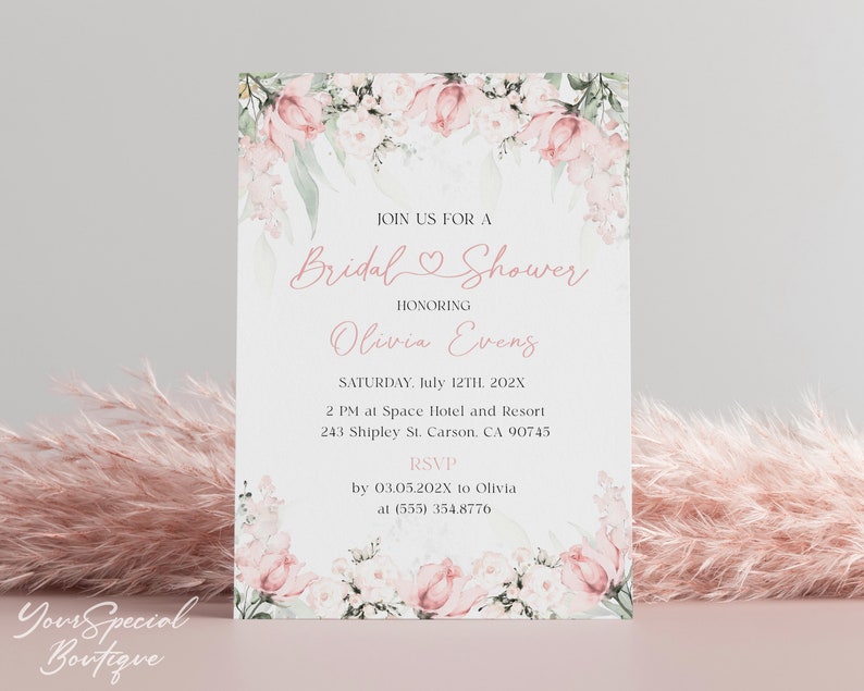 Bush Bridal Shower Invitation Modern Bridal Shower Invite - Etsy