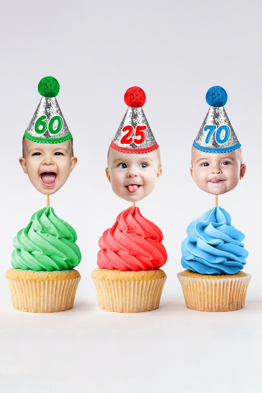 Custom Personalized Cupcake Photo Toppers Digital File, Face Topper ...