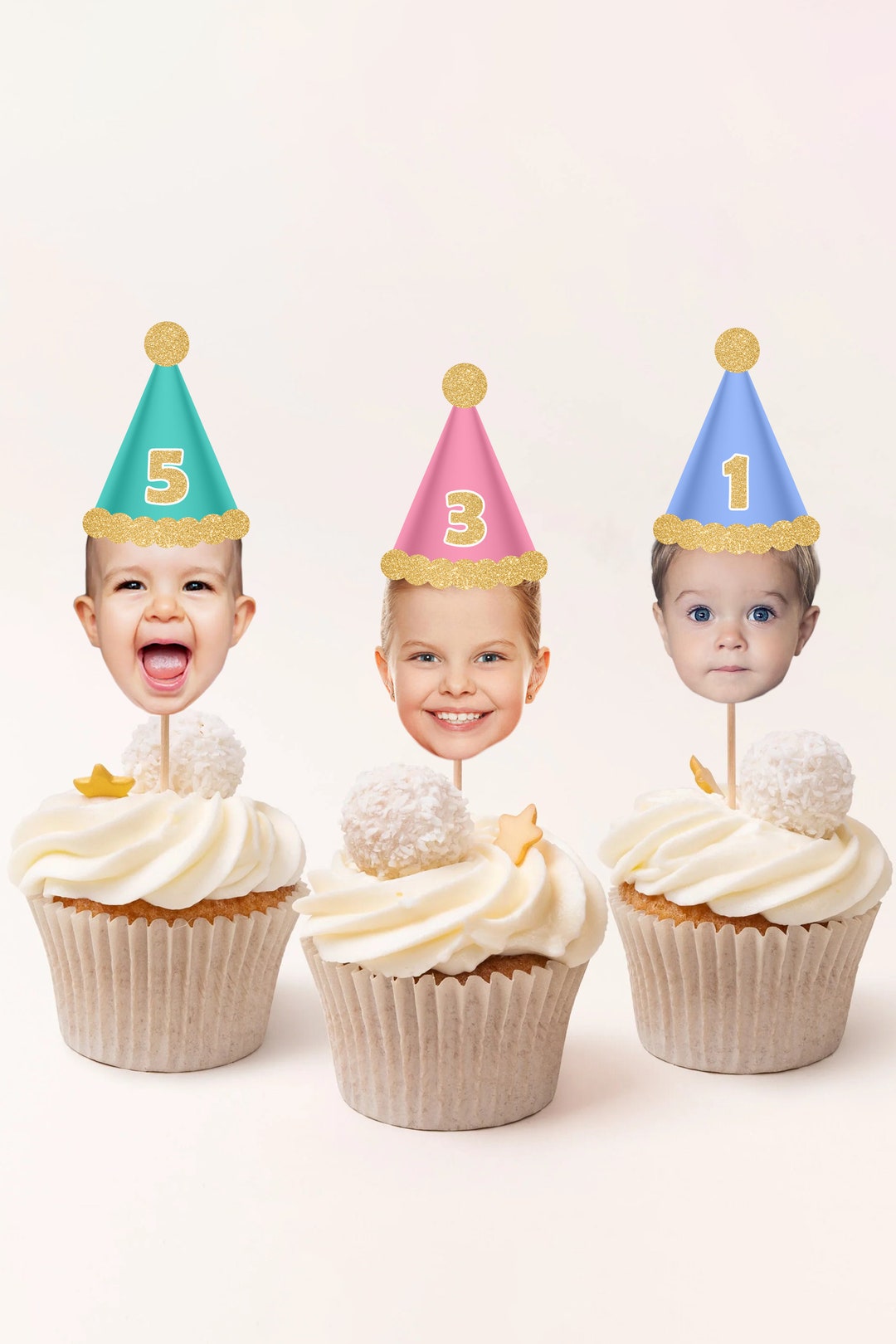 Custom Personalized Cupcake Photo Toppers Digital File DIY, Face Topper ...