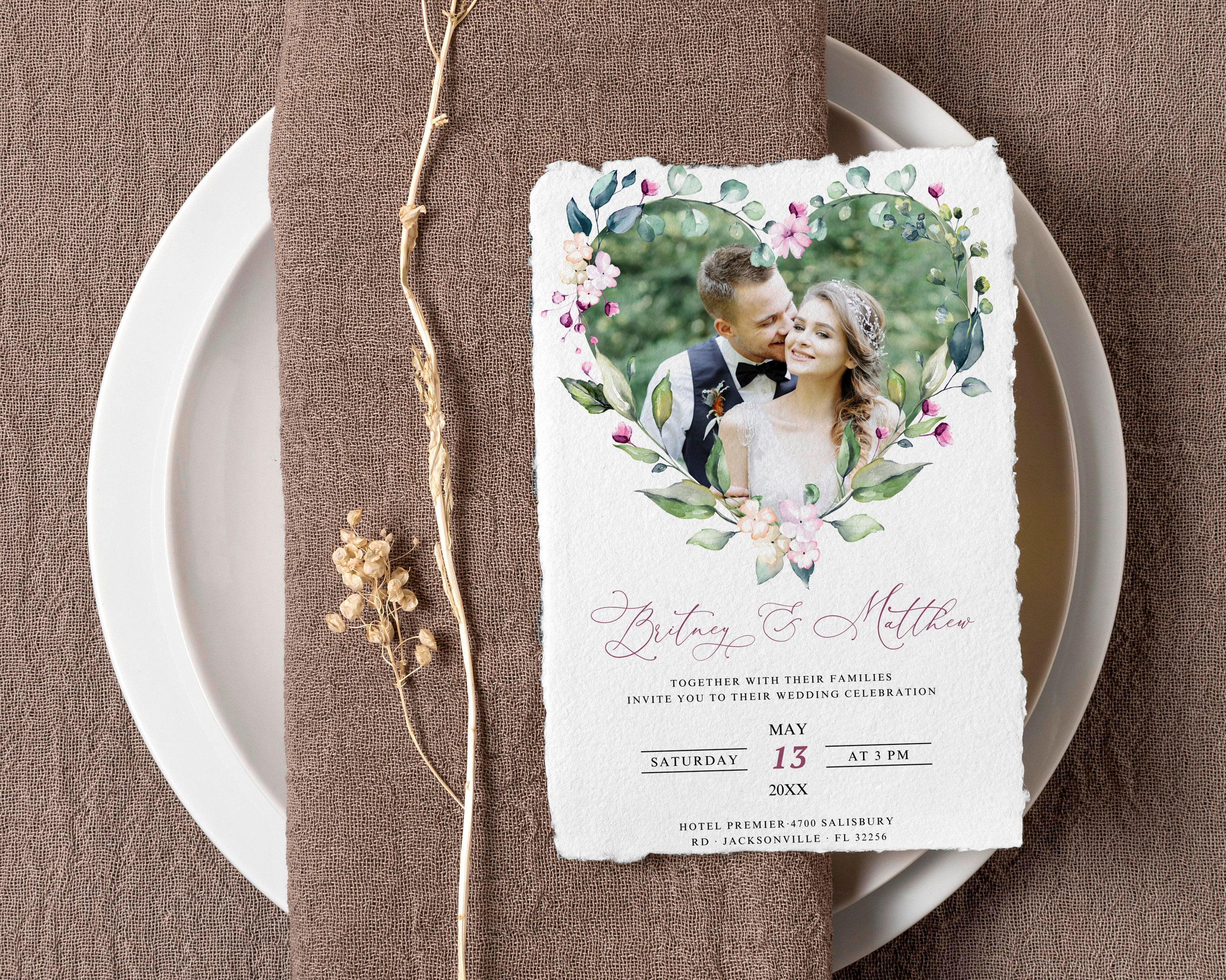Picture Wedding Invitation Photo Wedding Invitation Template | Etsy
