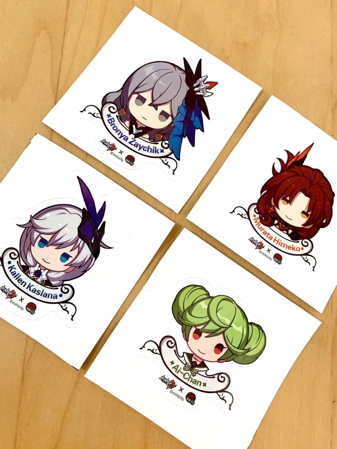 4 PCS Honkai 3rd Impact Kung Fu Bubble Tea Sticker Cute Anime KFT ...