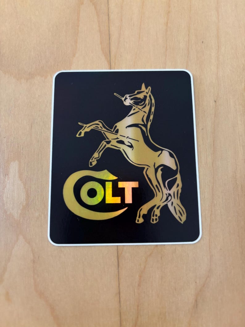 Colt Firearms Sticker Holographic Vinyl Decal Shiny 3" Inch Horse ...