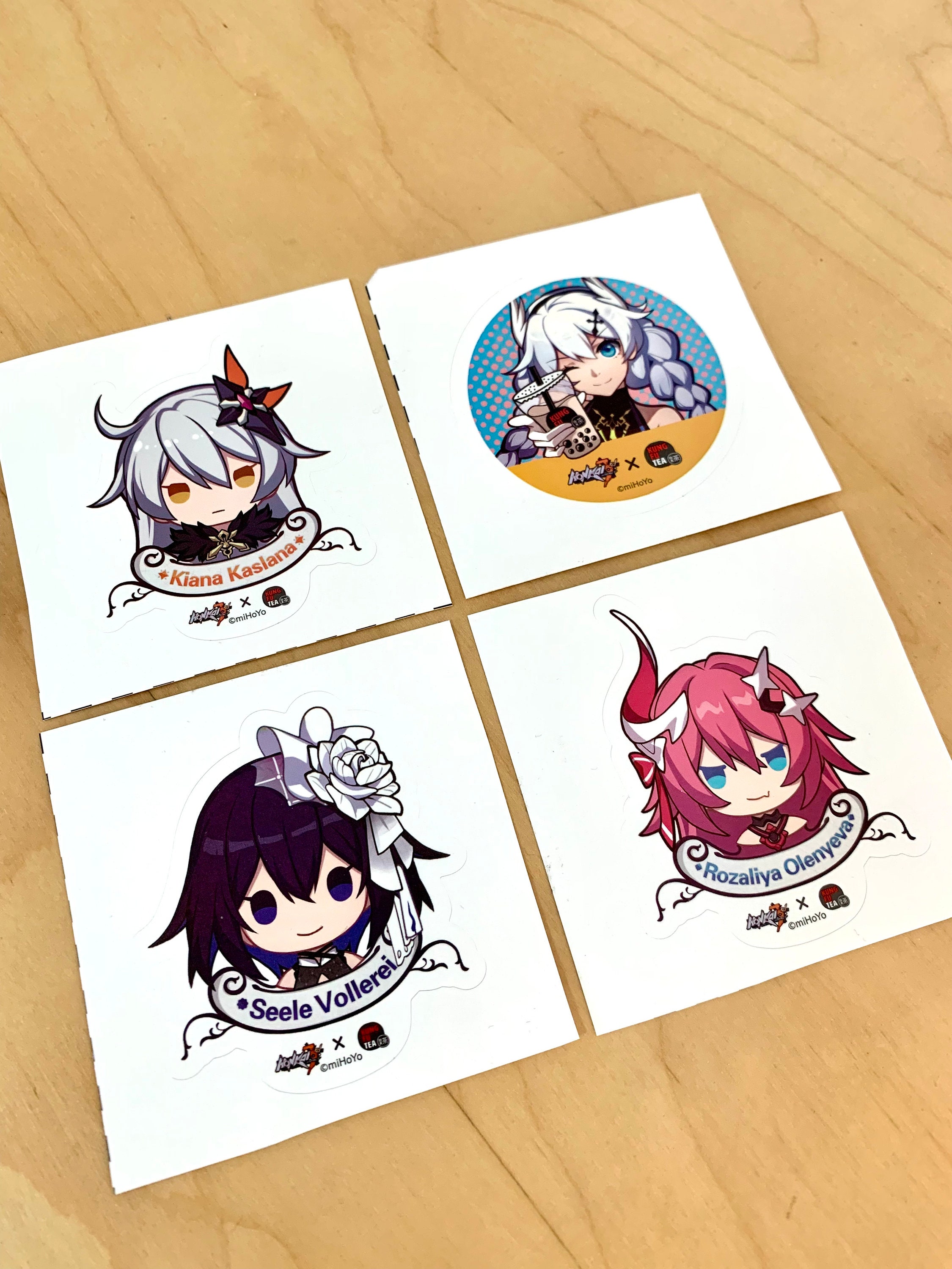 4 PCS Honkai 3rd Impact Kung Fu Bubble Tea Sticker Cute Anime KFT ...