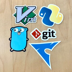 Programmer Vinyl Stickers Golang Gopher Arch Linux Inside Vim Python Git Decal - Etsy