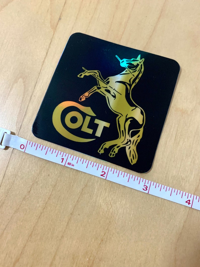 Colt Firearms Sticker Holographic Vinyl Decal Shiny 3 Inch Horse Pistol ...