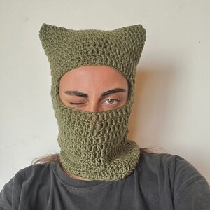 Balaclava With Ears Unisex Earmuff Knitted Helmet Knitted - Etsy