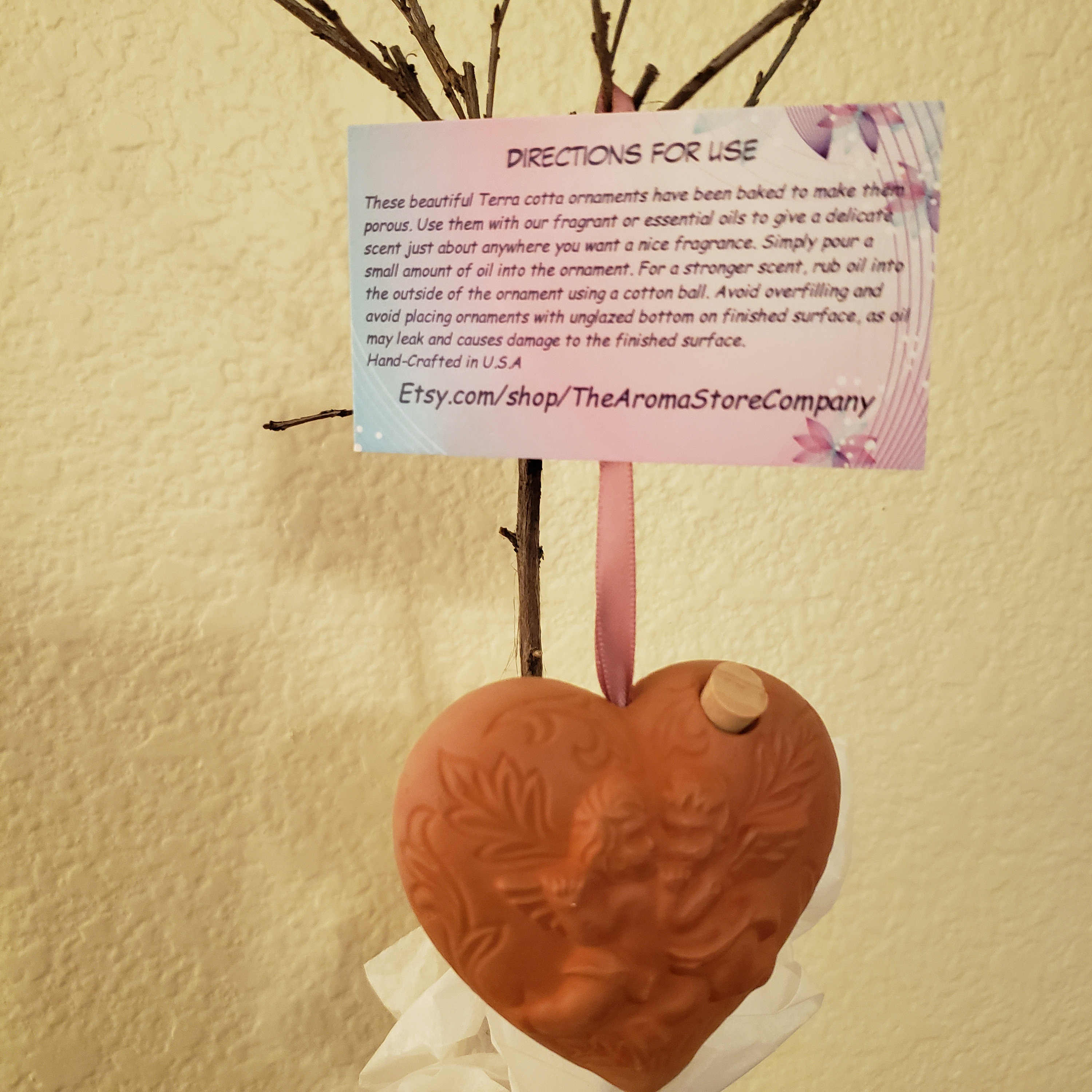 Terra Cotta Oil Diffuser Dancing Angeles Heart - Etsy