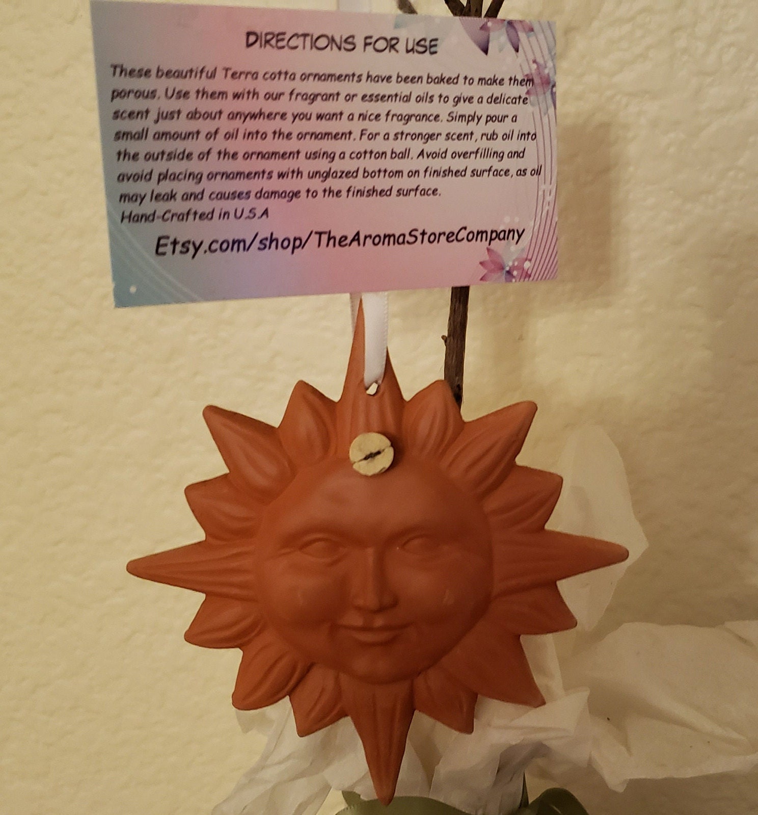 Terra Cotta Oil Diffuser-celestial Sun and Moon 1 Sun and 1 - Etsy