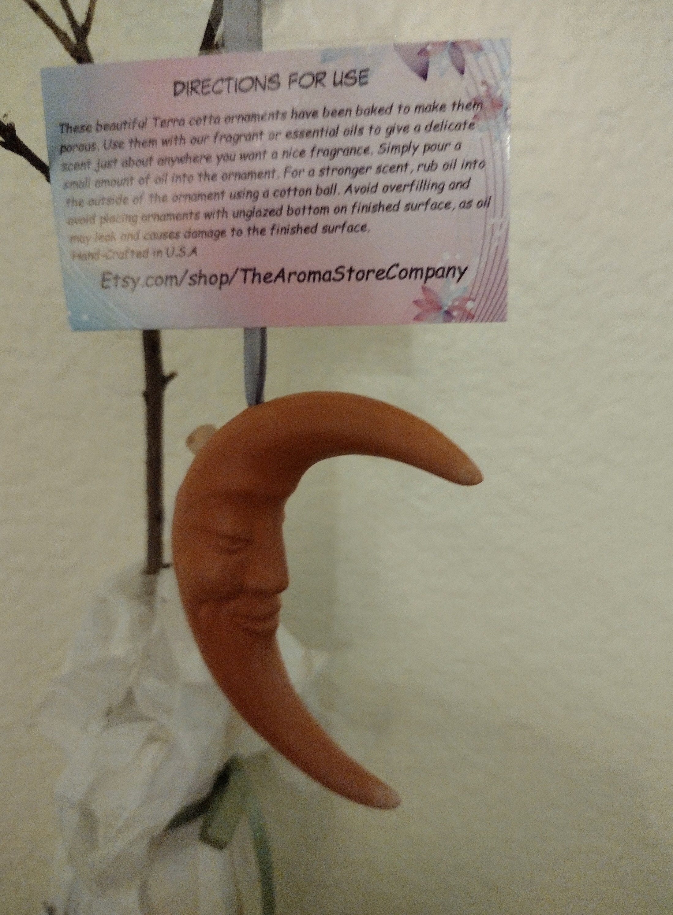 Terra Cotta Oil Diffuser Smiling Sun & Moon1 Happy Sun and 1 Happy Moon ...