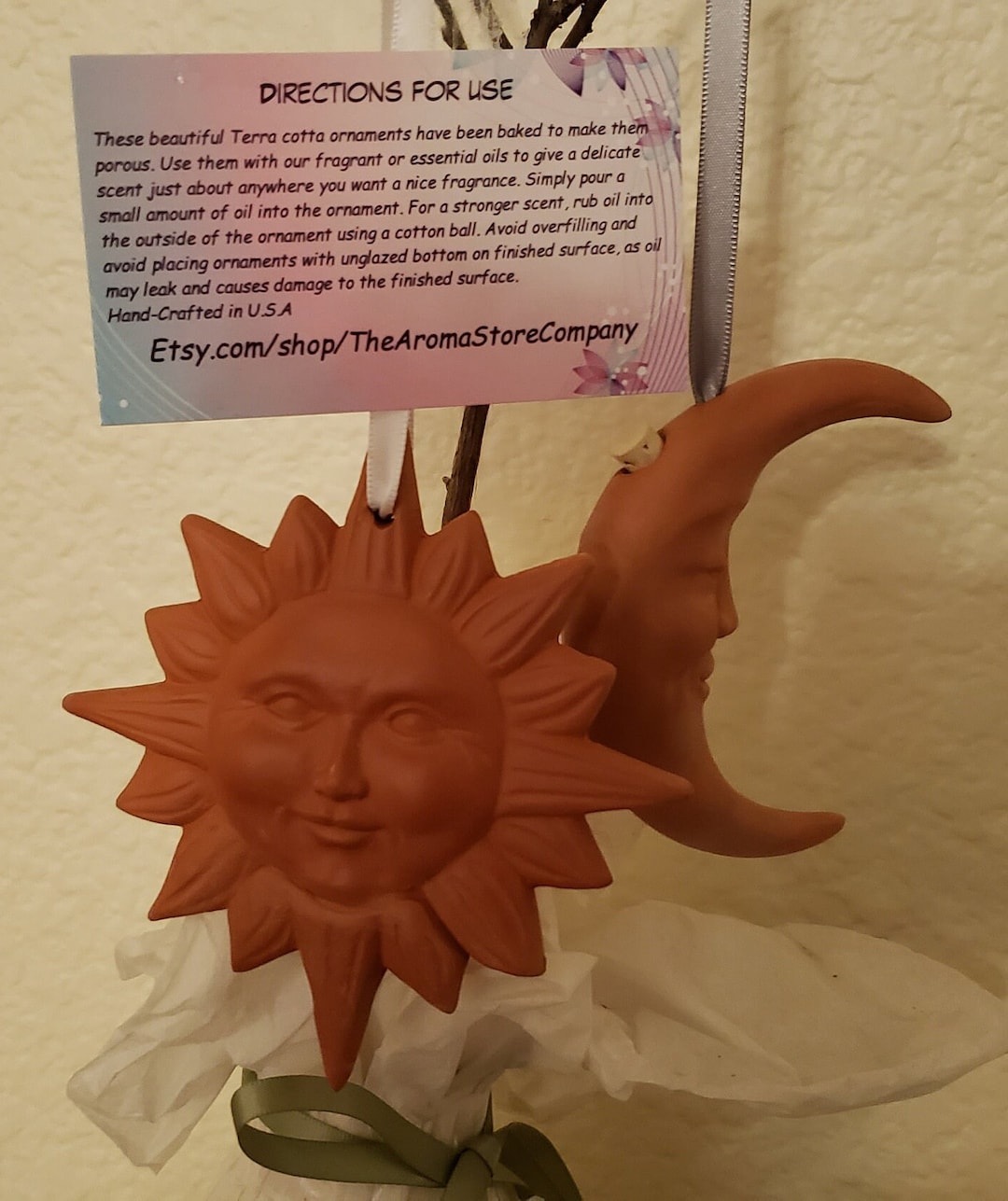 Terra Cotta Oil Diffuser-celestial Sun and Moon (1 Sun and 1 Moon) - Etsy