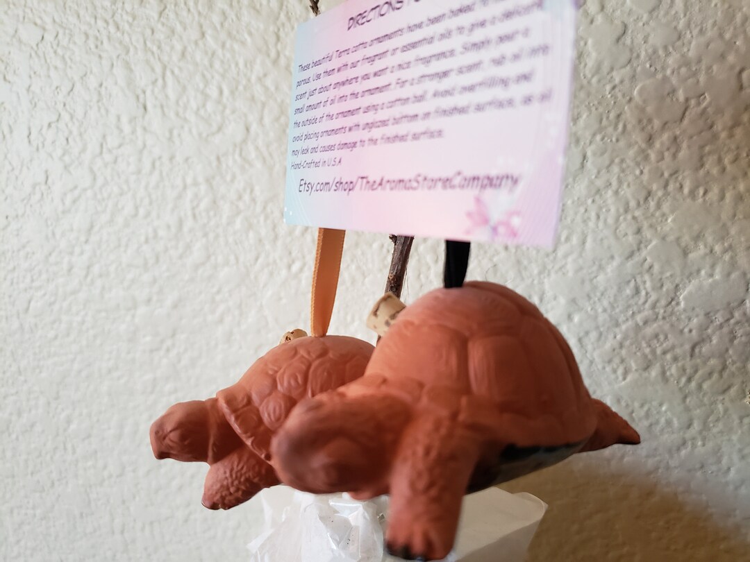 Terra Cotta Oil Diffuser-cute Mama Turtle and Cute Baby Turtle (1 Mama ...