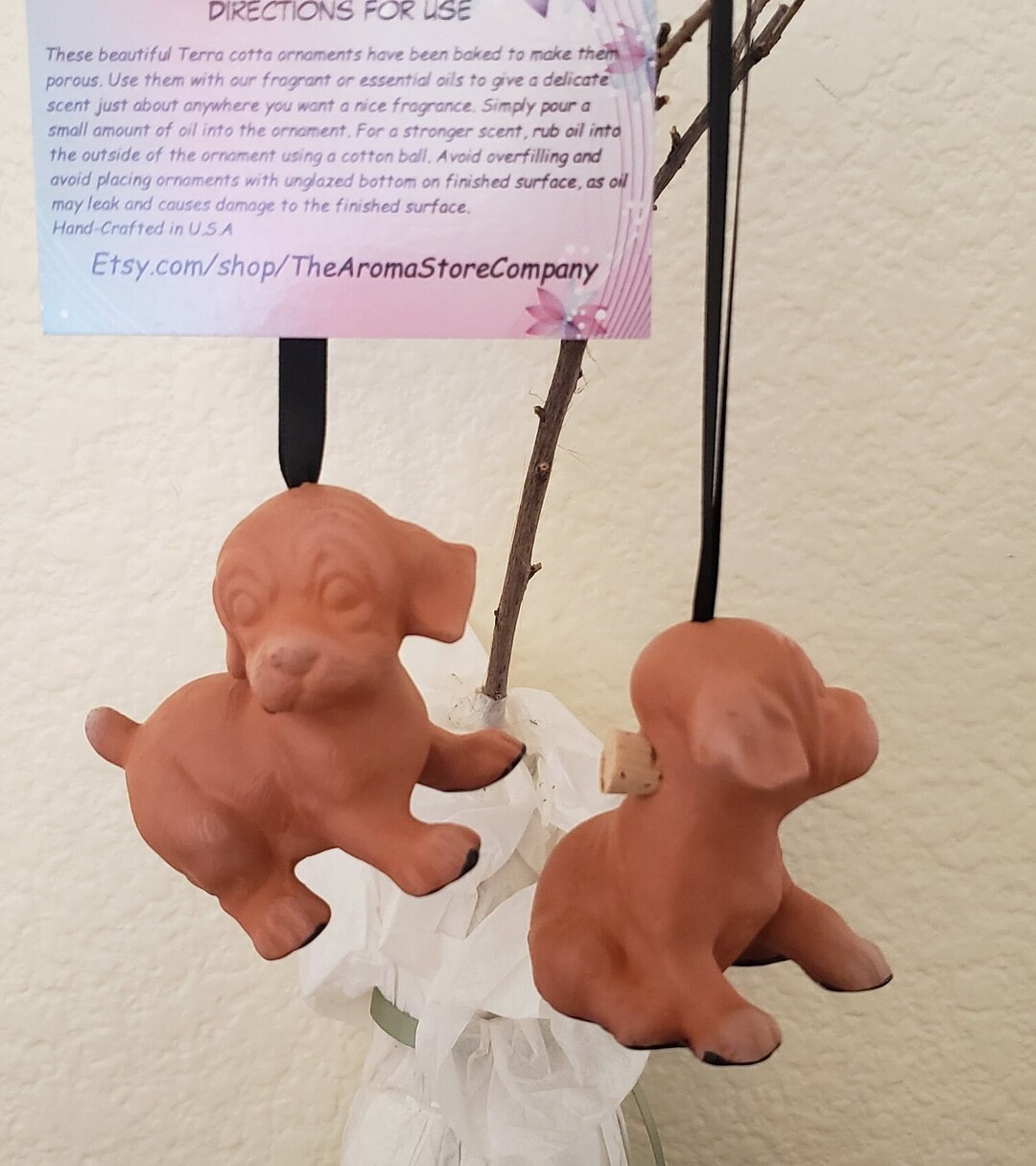 Terra Cotta Oil Diffuser -cute Puppies! (set of 2) 3 Inches Each - Etsy