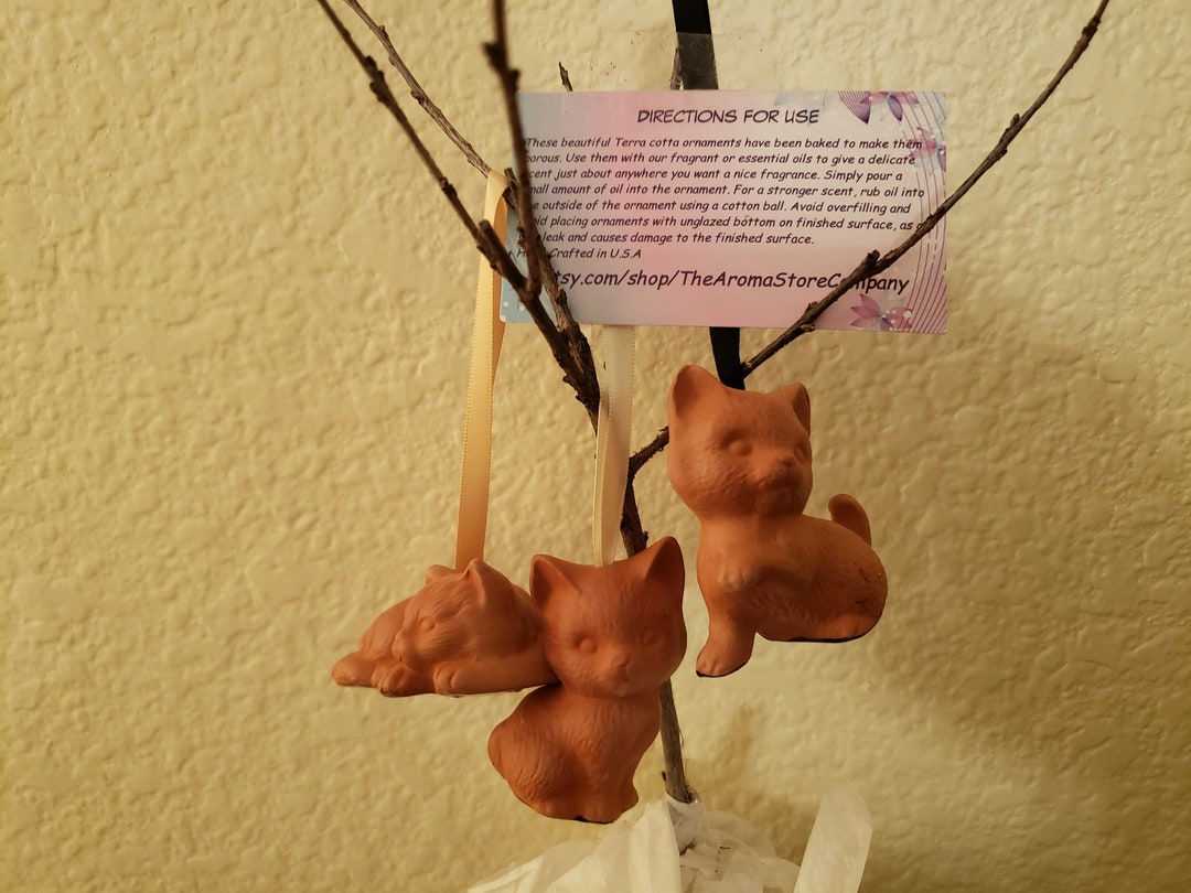 Terra Cotta Oil Diffuser: Cute Baby Cats! (set of 3) - Etsy