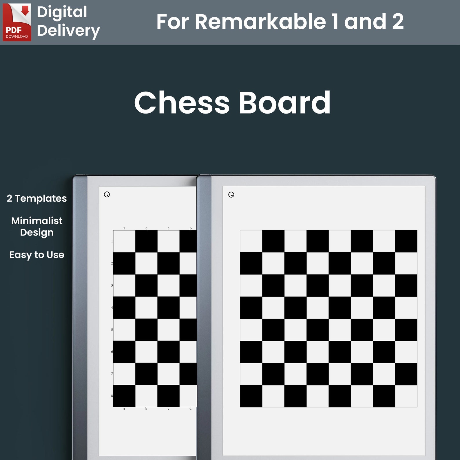 Chess Board Templates for Remarkable 1 and Remarkable 2 - Etsy