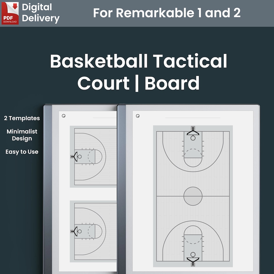 Basketball Tactical Court / Board Templates for Remarkable 1 and ...