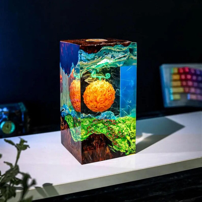 One Piece Cursed Devil Fruit Resin Lamp | Handmade LED Night Light ...