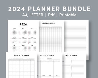 Printable Planner Bundle Daily Weekly Monthly and Yearly - Etsy
