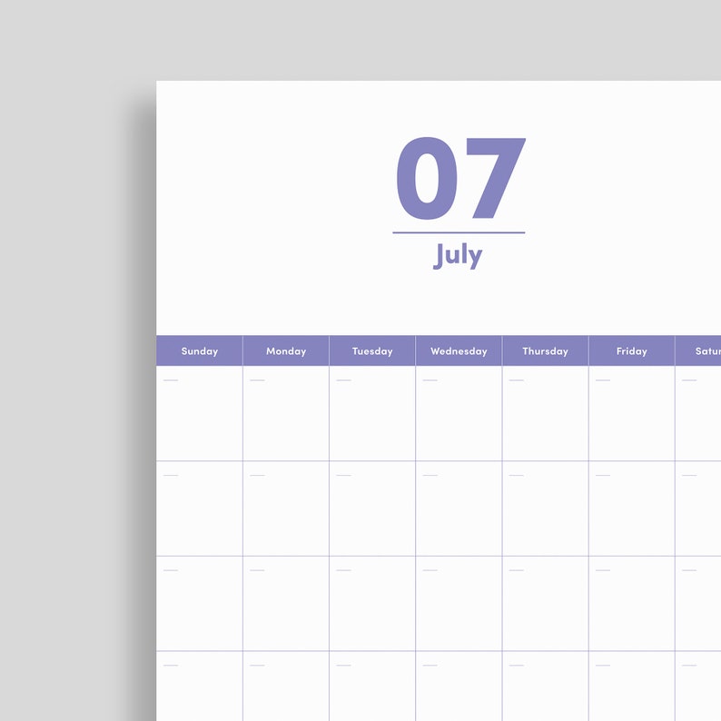 Wall Calendar Printable Monthly Planner Wall Planner Wall | Etsy