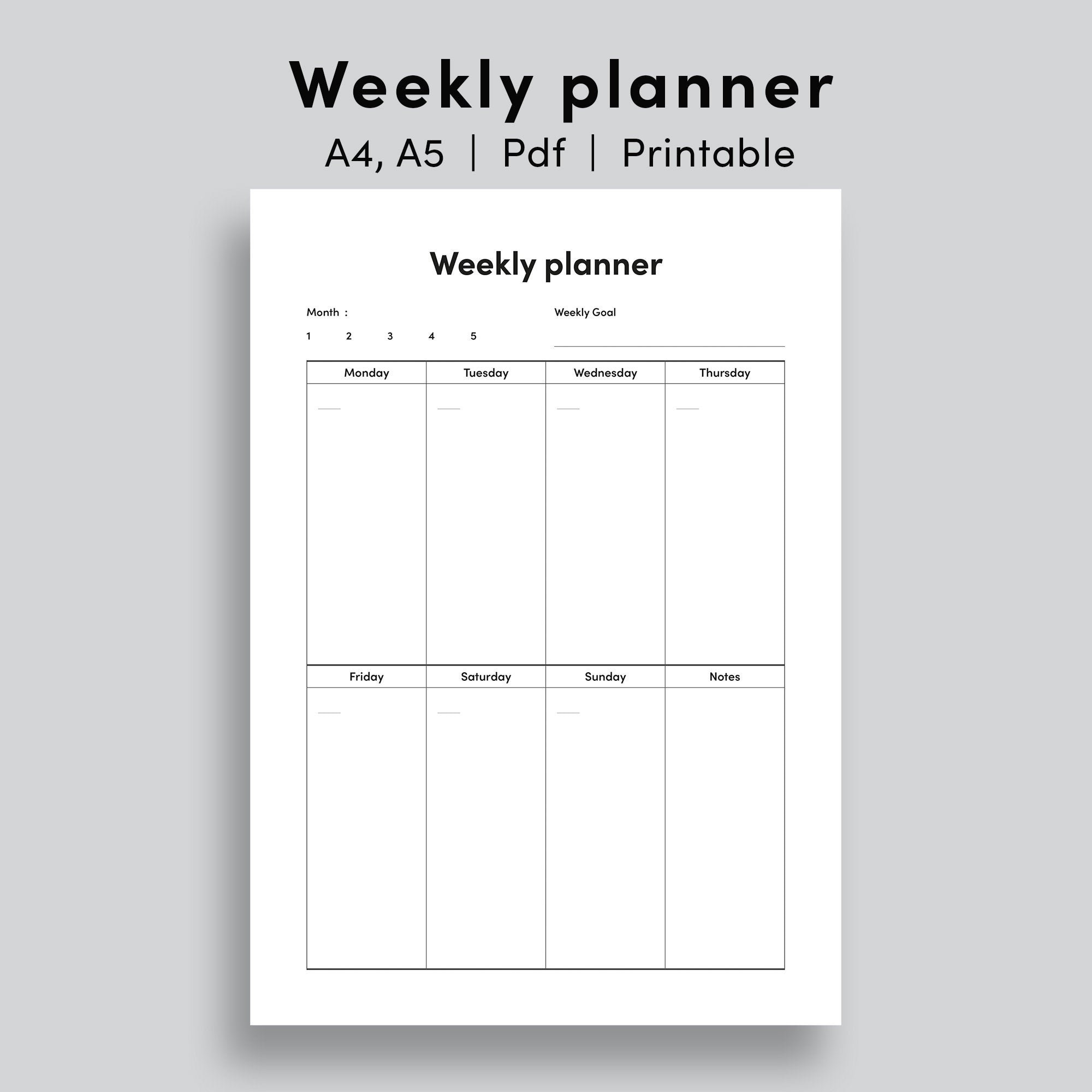 Printable Weekly Planner, Simple Planner, Weekly Schedule, Planner ...