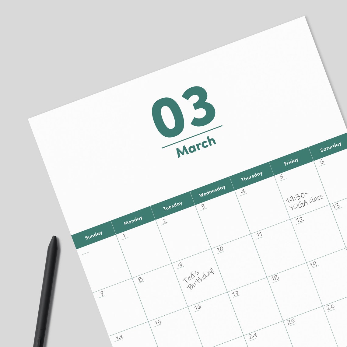 Wall Calendar Printable, Monthly Planner, Wall Planner, Wall Calendar ...