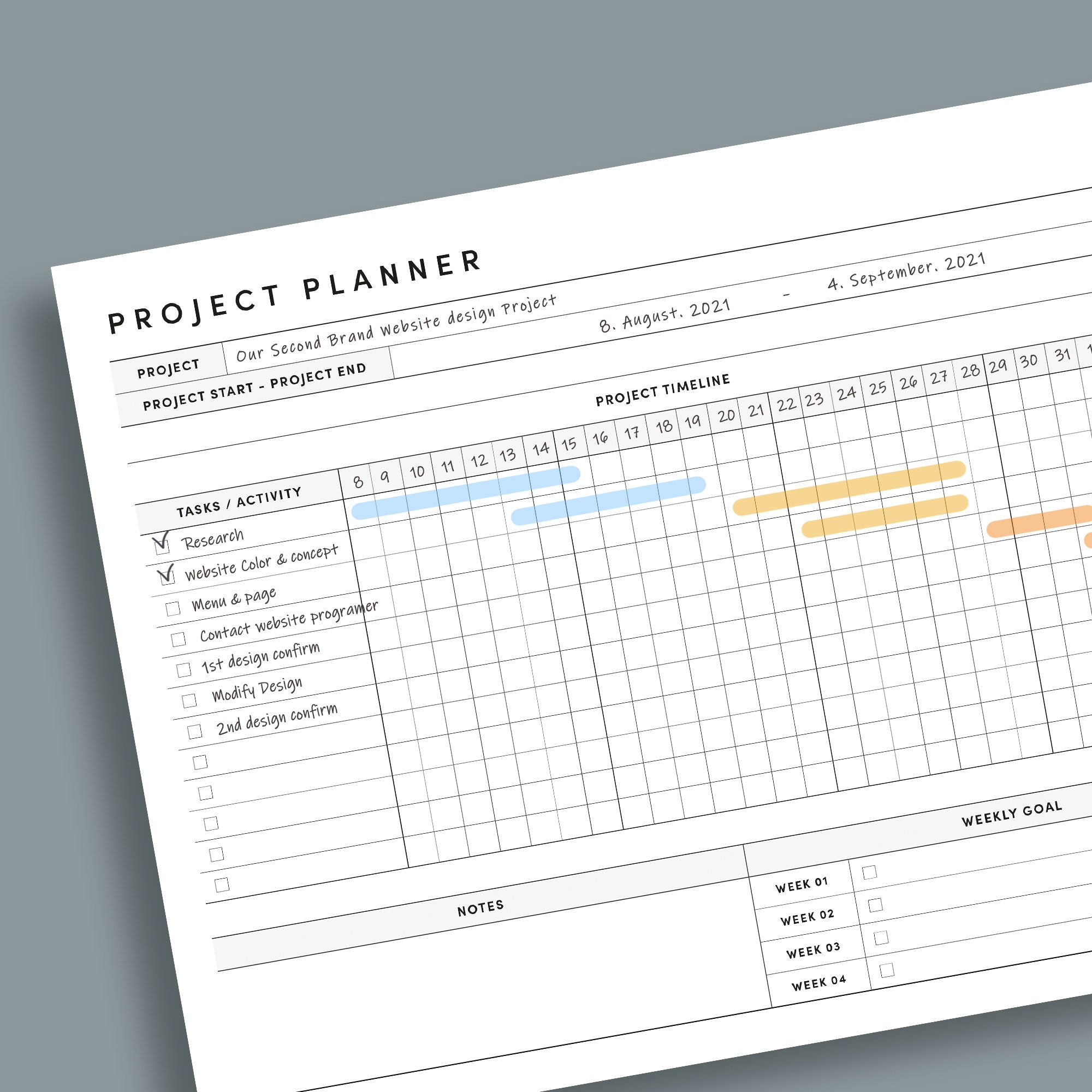Printable Project Planner, Project Planner, Task List, to Do List, Work ...
