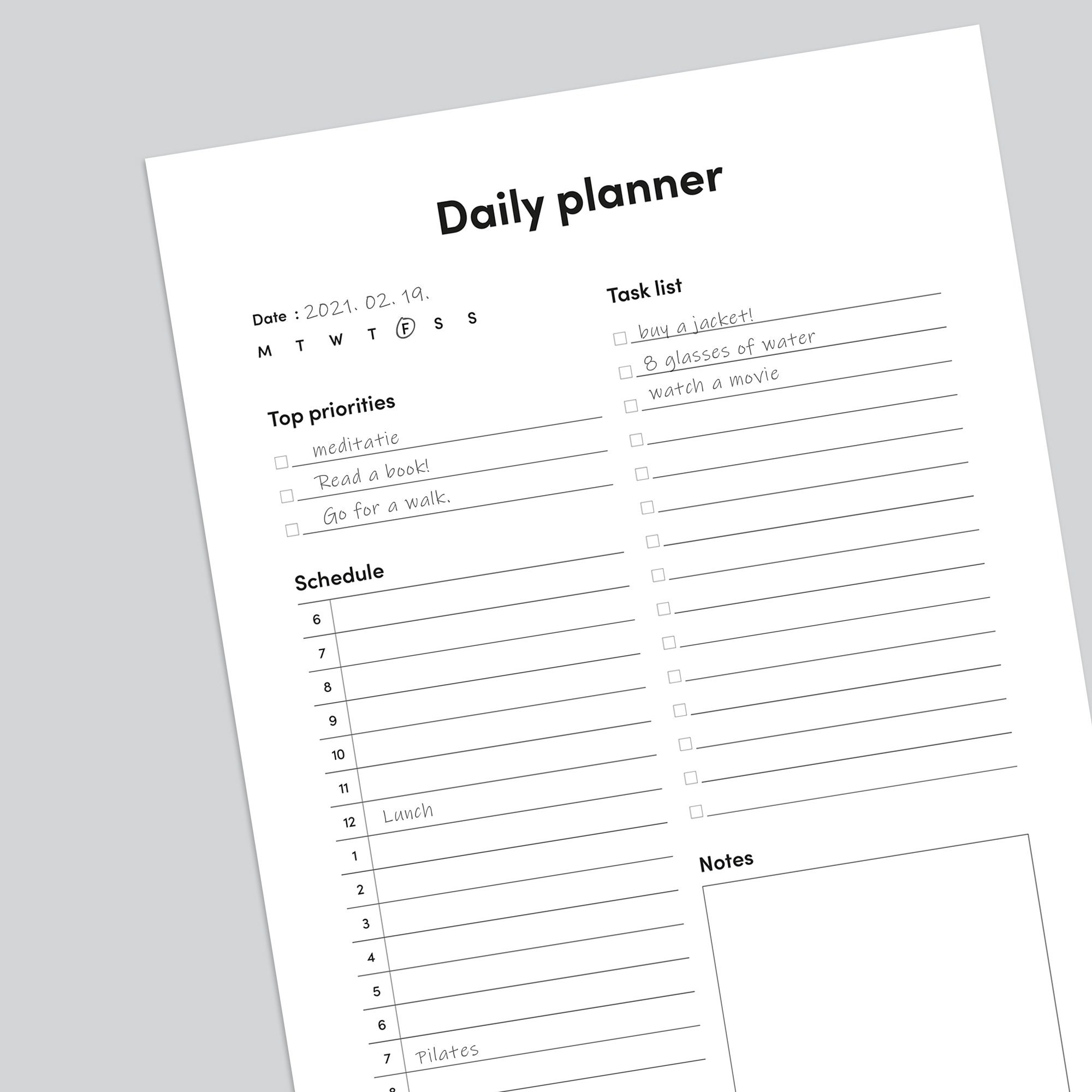 Printable Daily Planner, Daily Schedule, Daily to Do List, Task List ...