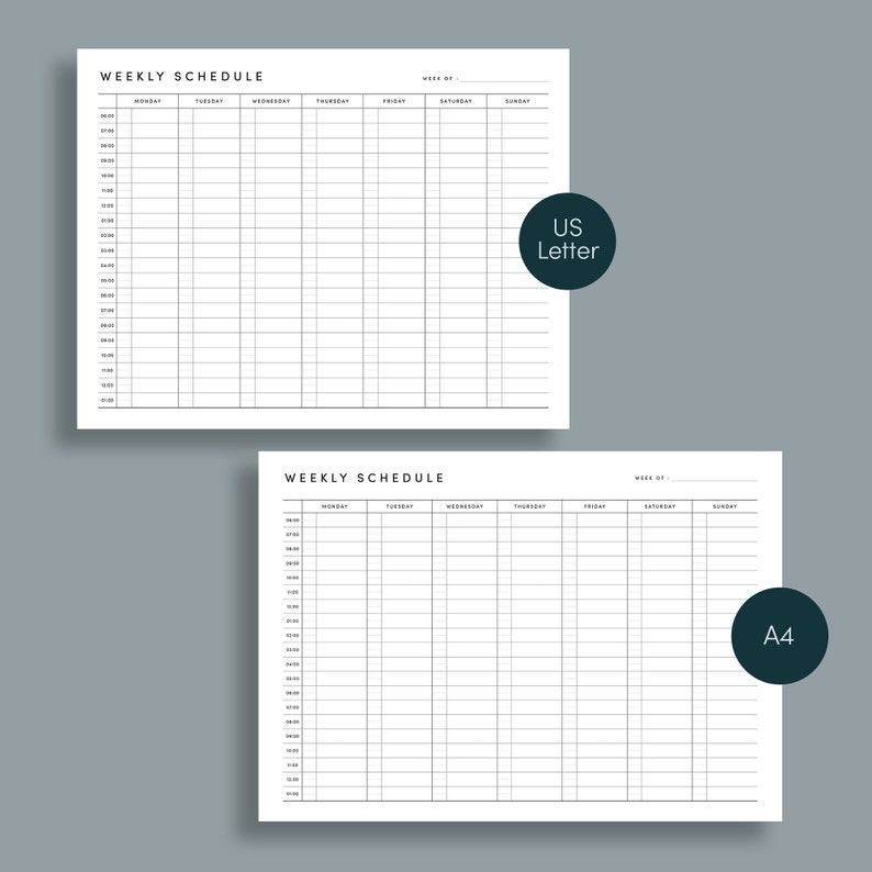 Weekly planner printable weekly scheduler printable hourly | Etsy