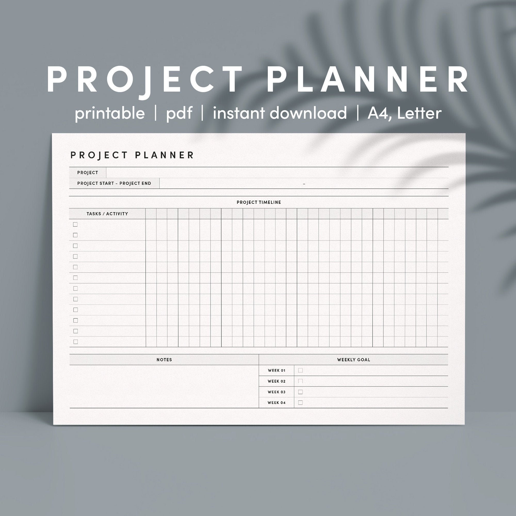 Printable Project Planner, Project Planner, Task List, to Do List, Work ...