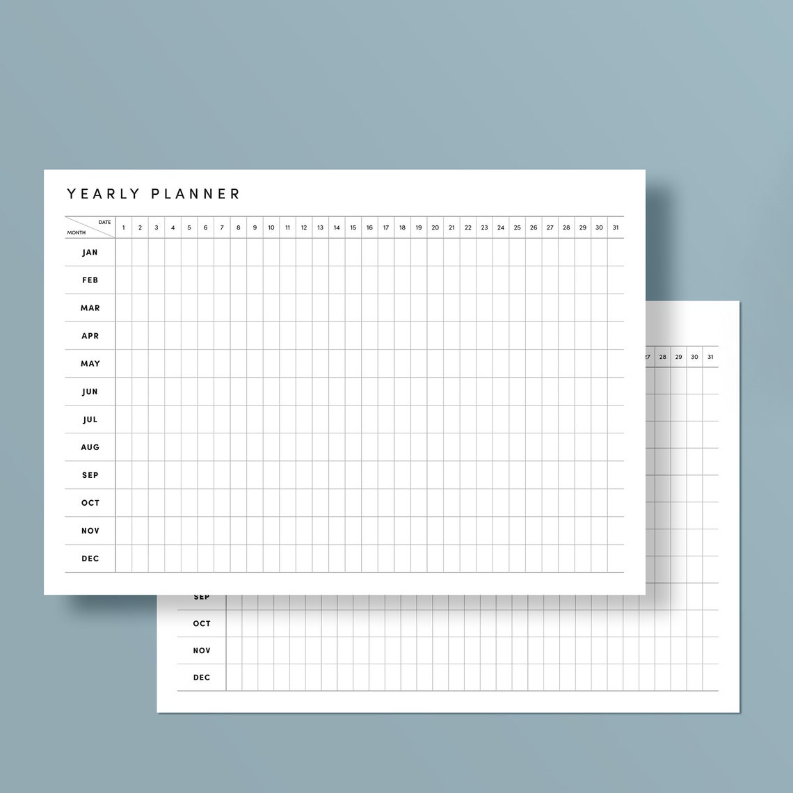 Yearly Planner Printable Printable Yearly Planner Yearly - Etsy