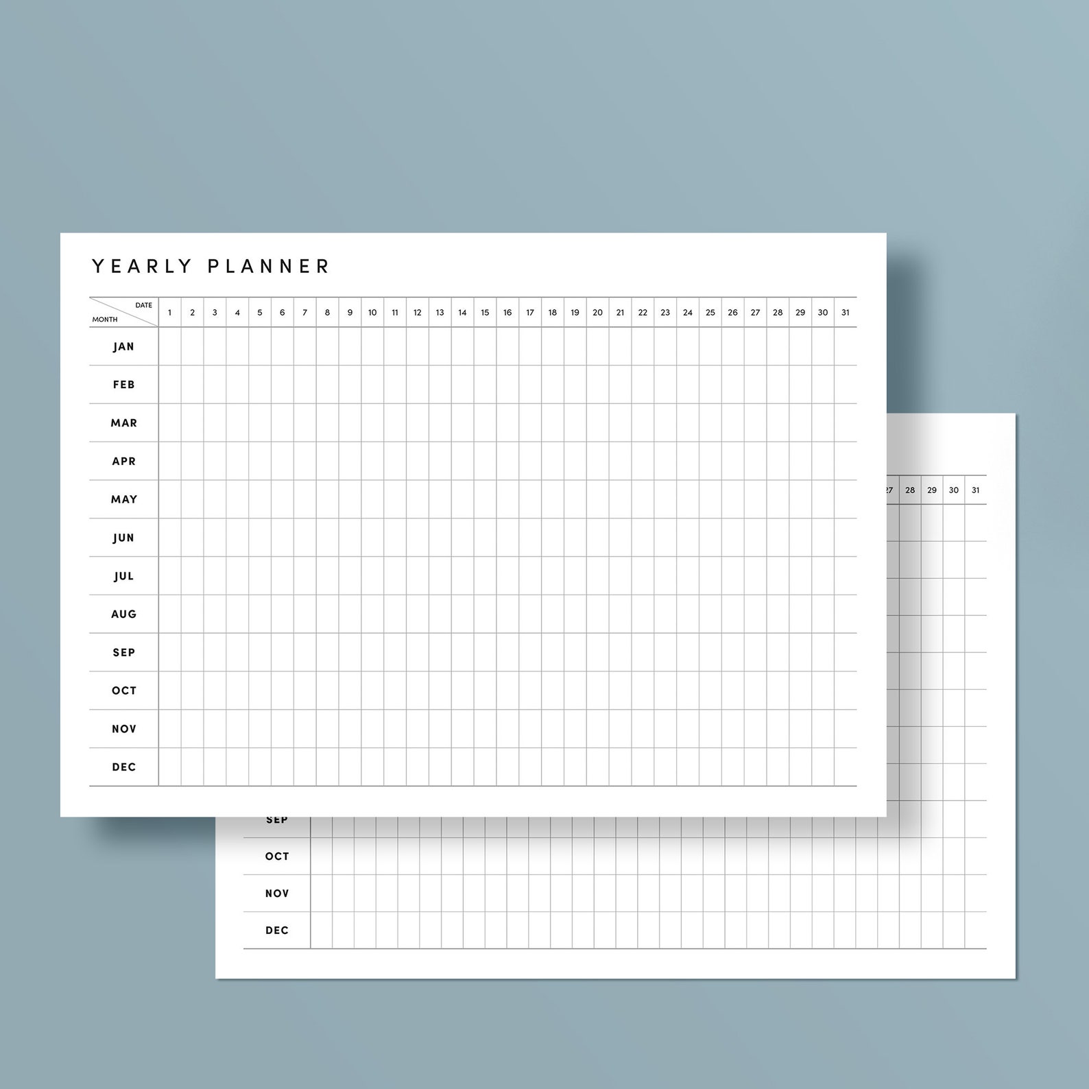 Yearly Planner Printable Printable Yearly Planner Yearly - Etsy