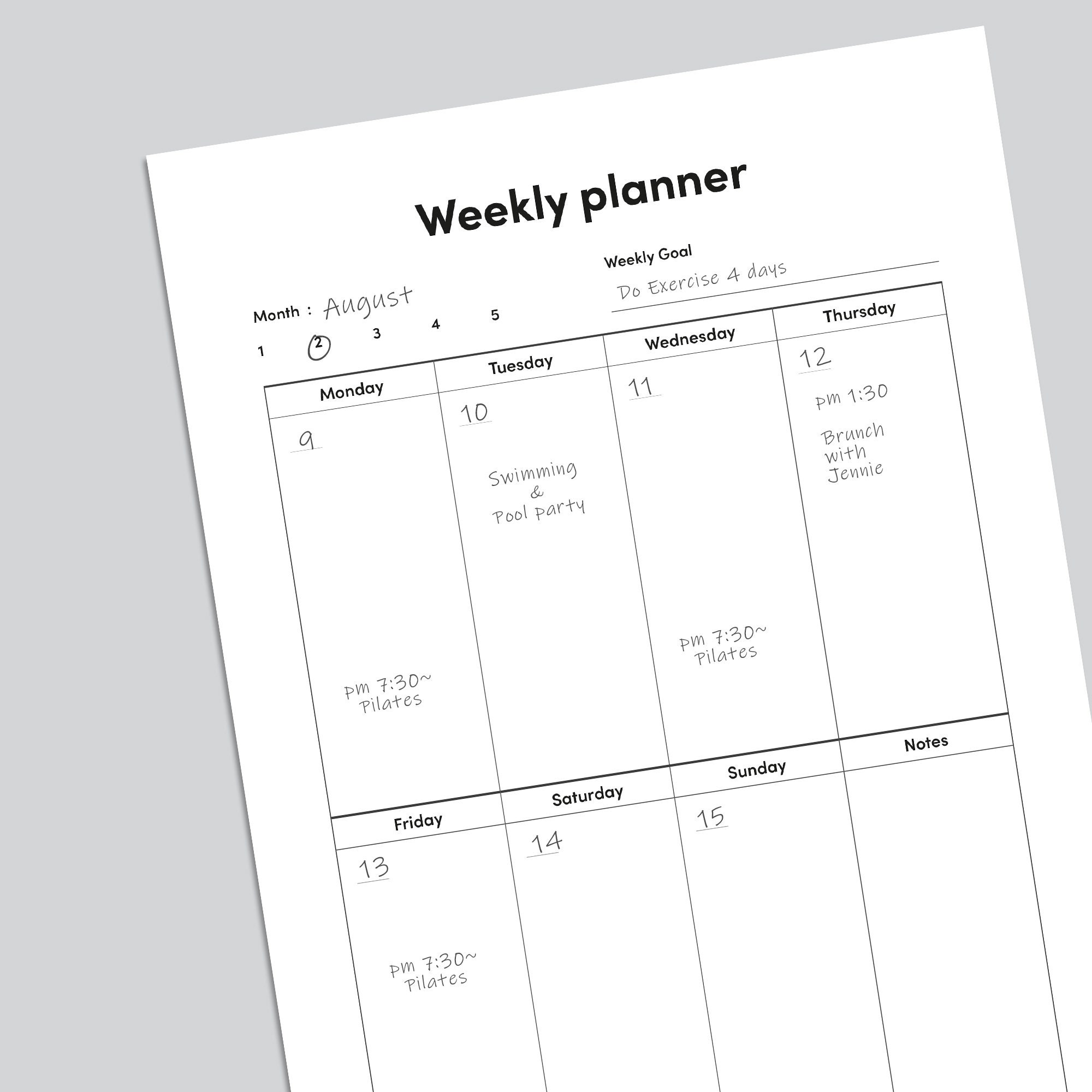 Printable Weekly Planner, Simple Planner, Weekly Schedule, Planner ...