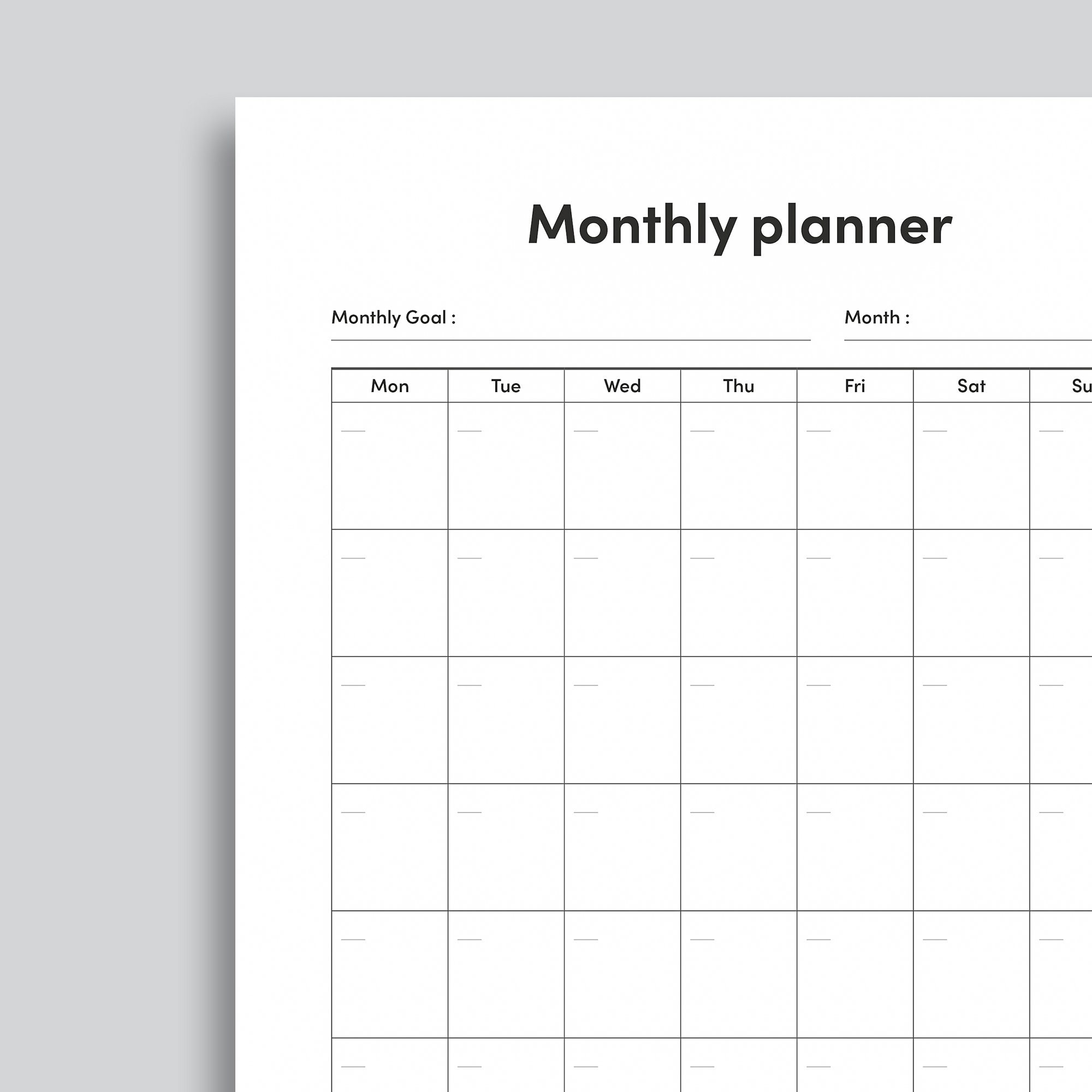 Printable Monthly Planner, Simple Planner, Monthly Planner, Schedule ...