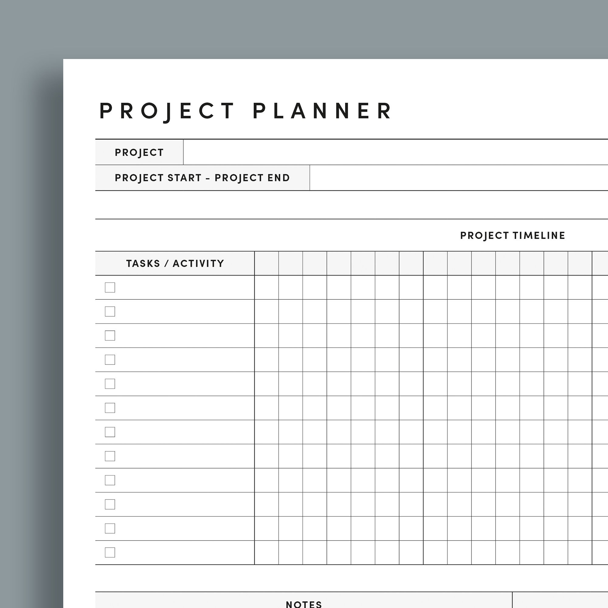 Printable Project Planner, Project Planner, Task List, to Do List, Work ...
