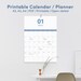Wall Calendar Printable, Monthly Planner, Wall Planner, Wall Calendar ...