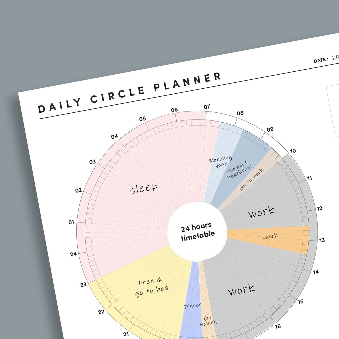 Daily Planner Printable Circle Planner Daily Timetable Time - Etsy Canada