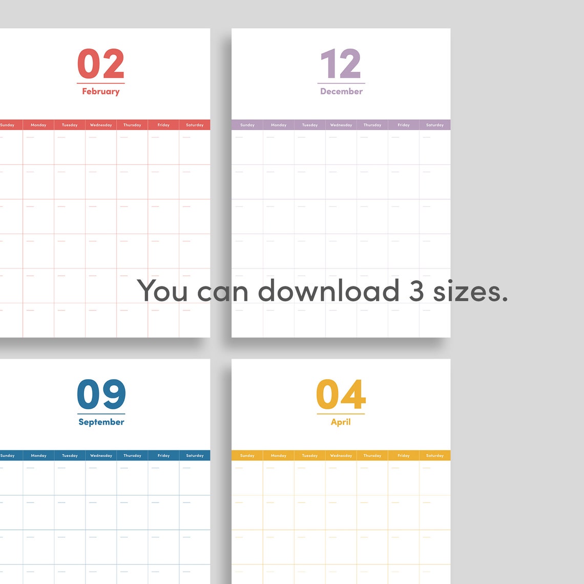 Wall Calendar Printable, Monthly Planner, Wall Planner, Wall Calendar ...